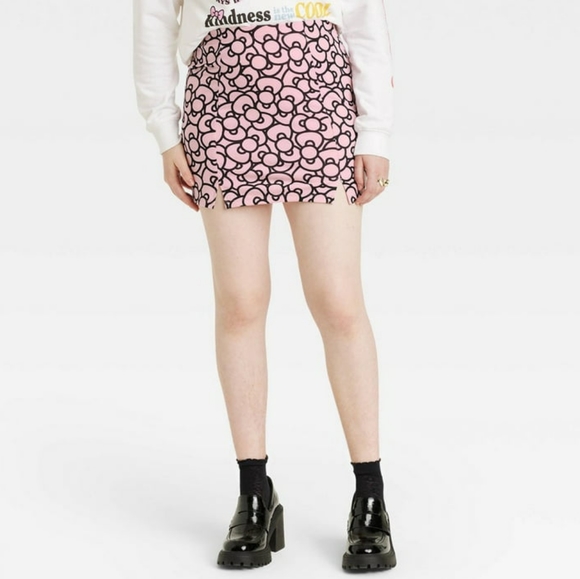 Hello Kitty | Skirts | Sanrio Hello Kitty Pink Bows Mini Skirt Xl ...